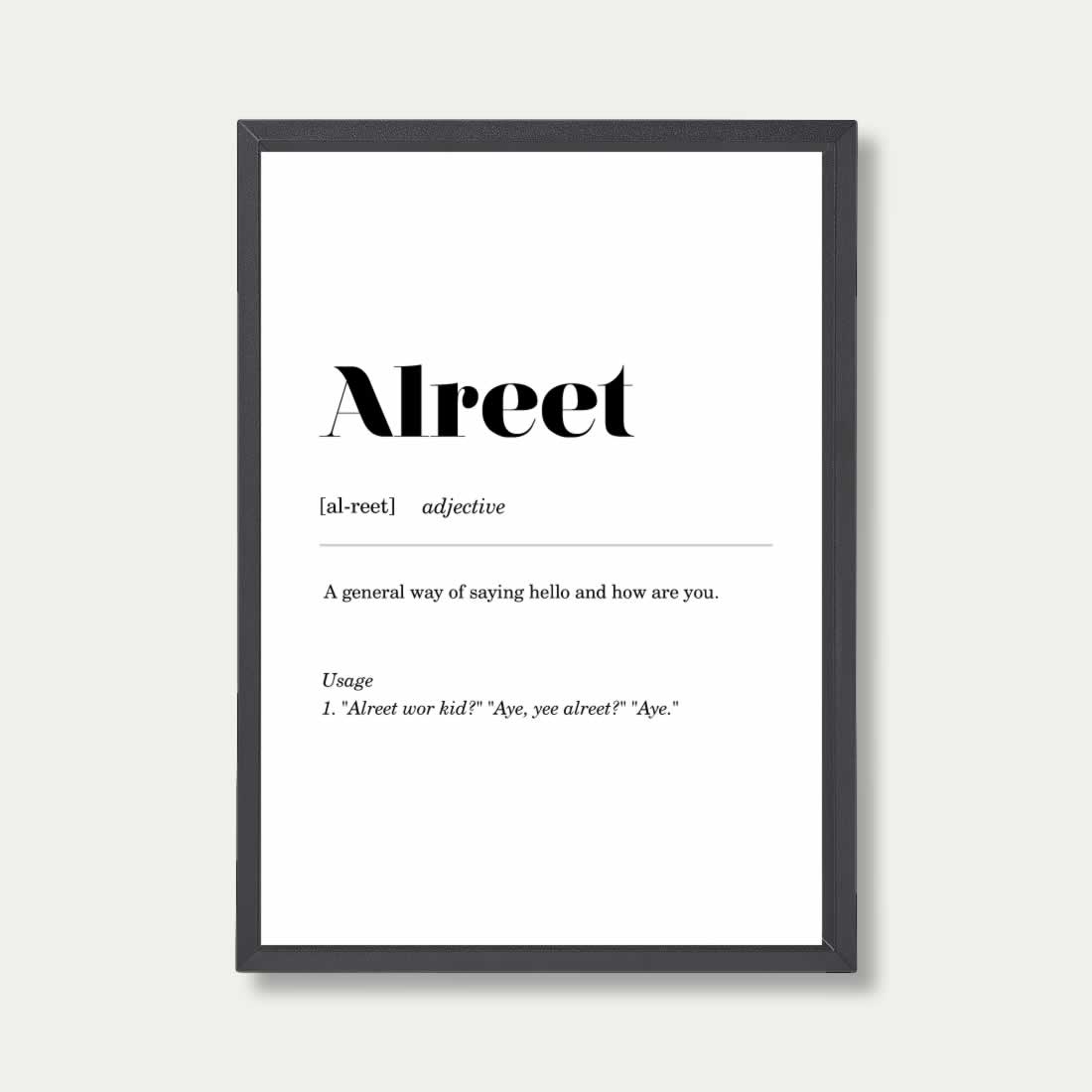 Alreet Geordie Definition Print – Veranito