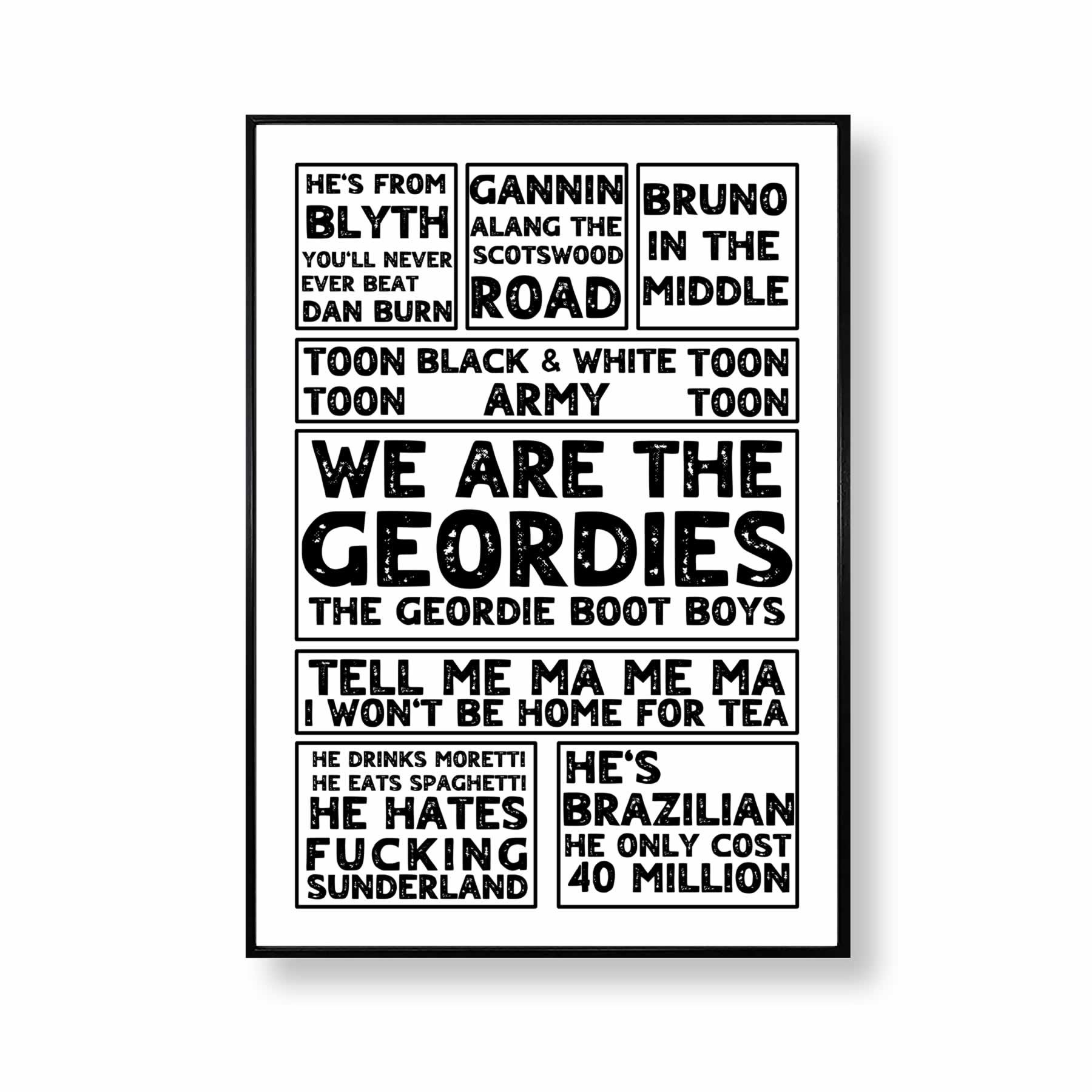 Newcastle Fan Chants Football Songs Poster – Veranito